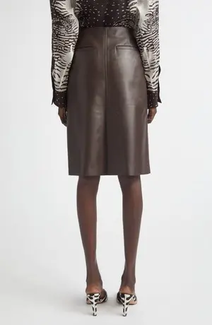 FERRAGAMO Lambskin Leather Pencil Skirt