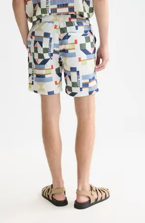 Scotch & Soda Patchwork Print Swim Trunks