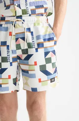 Scotch & Soda Patchwork Print Swim Trunks