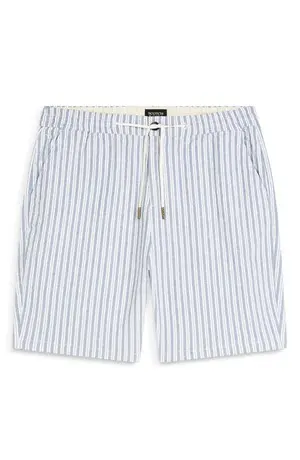 Scotch & Soda Stretch Cotton & Linen Bermuda Shorts - Infinity Stripe