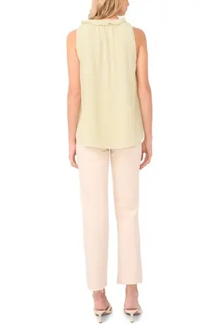Vince Camuto Ruffle Sleeveless Top - Lily Green