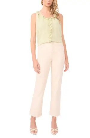 Vince Camuto Ruffle Sleeveless Top - Lily Green