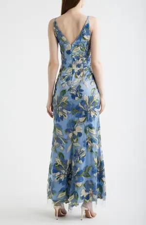 Eliza J Sequin Floral Mermaid Gown