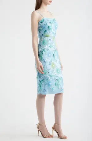 eliza j floral ruched midi dress Eliza J Floral Ruched Sleeve Dress in Black