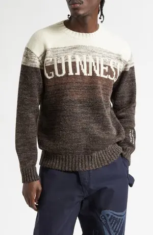 JW Anderson X Guinness Intarsia Logo Wool Blend Sweater - Brown