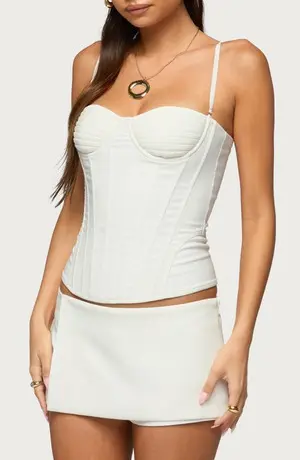 EDIKTED Alixa Pleated Corset Top