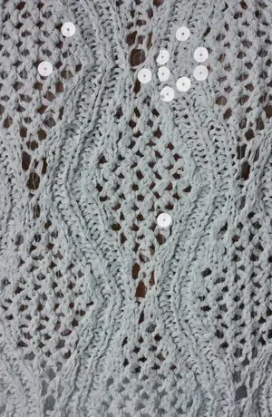 Donna Karan New York Open Stitch Sequined Sweater - Skylight