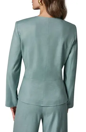 Donna Karan New York Linen-blend Wrap Jacket