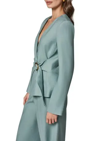 Donna Karan New York Linen-blend Wrap Jacket