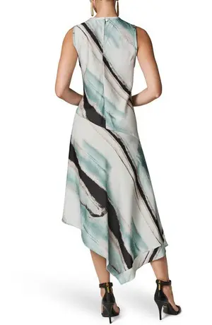 Donna Karan New York Sleeveless Asymmetric Hem Dress - Waterlily Multi
