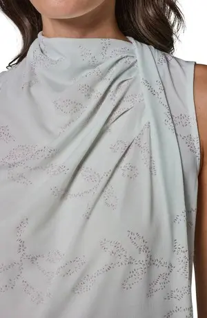 Donna Karan New York Hotfix Twist Drape Sleeveless Top - Skylight