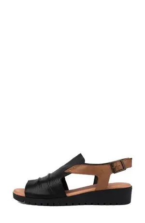 DJANGO AND JULIETTE Django & Juliette Madis Ankle Strap Wedge Sandals - Black/dark Tan