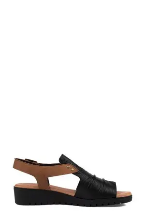 DJANGO AND JULIETTE Django & Juliette Madis Ankle Strap Wedge Sandals - Black/dark Tan