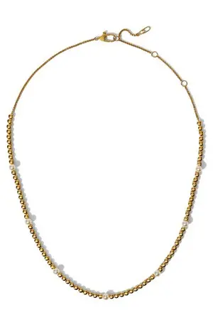 Nadri Esme Faux Pearl Tennis Necklace - Gold