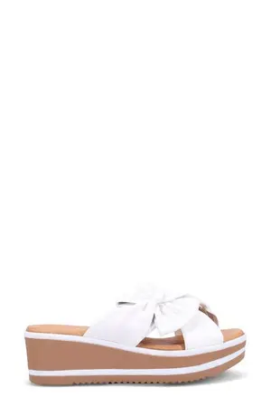Ron White Paislee Platform Wedge Slide Sandal - White