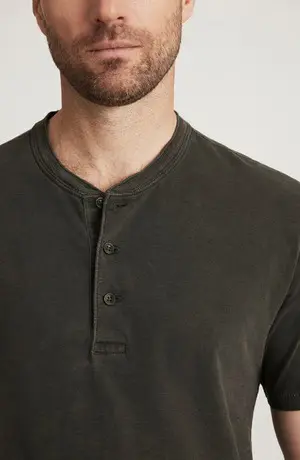 34 Heritage Slub Cotton Short Sleeve Henley - Peat