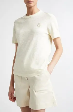 Moncler Logo Patch T-shirt - Pale Ivory