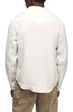 Lucky Brand Linen Snap-up Western Shirt