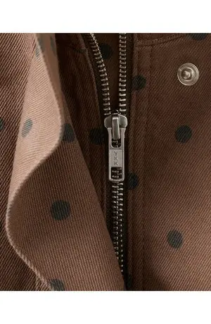 Mango Printed Denim Bomber Jacket - Chocolate