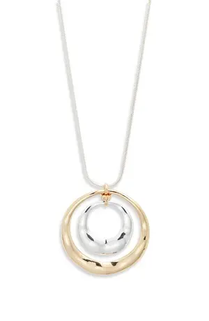 Nordstrom Concentric Circle Pendant Necklace - Gold- Silver