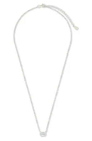 Sterling Forever Emerald Cut Cubic Zirconia Pendant Necklace - Silver