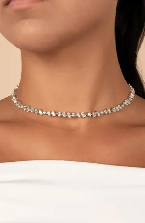 Sterling Forever Ellery Cubic Zirconia Tennis Necklace - Silver