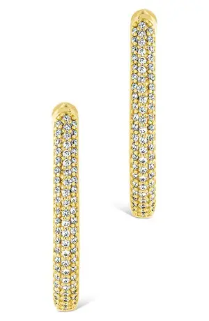 Sterling Forever Mallory Pavè Cubic Zirconia Hoop Earrings - Gold