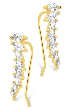 Sterling Forever Skye Cubic Zirconia Threader Stud Earring - Gold