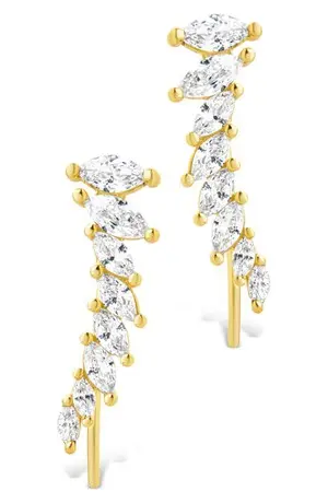 Sterling Forever Skye Cubic Zirconia Threader Stud Earring - Gold