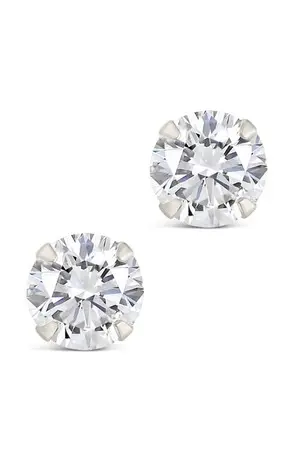 Sterling Forever Cubic Zirconia Stud Earrings - Silver