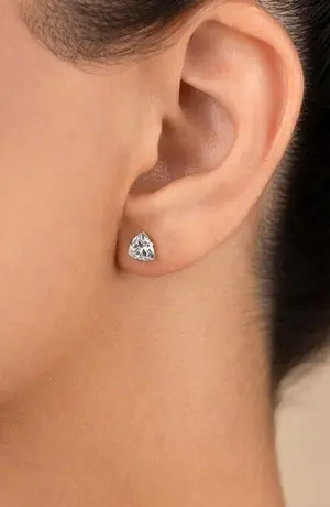 Sterling Forever Trillion Cut Cubic Zirconia Stud Earrings - Silver