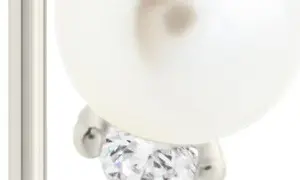 Sterling Forever Siena Cubic Zirconia & Cultured Pearl Threader Earring - Silver