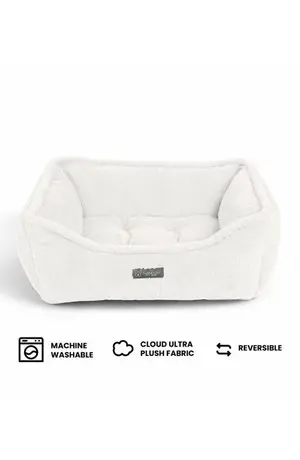 NANDOG PET GEAR Super Cloud Dog Bed- Reversible Cat & Dog Bed - Pearl White