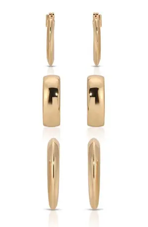 Ettika Set Of Hoop Earrings - Gold