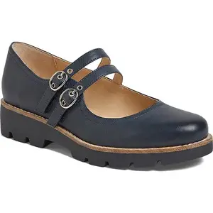 DJANGO AND JULIETTE Dabbie Leather Mary Jane With Buckles And Chunky Sole - Navy Leather