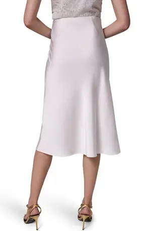 Donna Karan New York Satin Midi Skirt - Cream