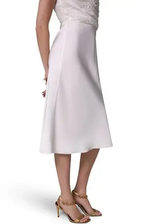 Donna Karan New York Satin Midi Skirt - Cream
