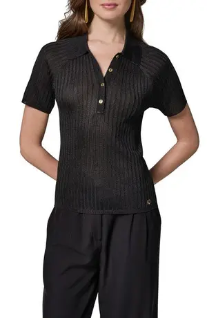 Donna Karan New York Rib Polo - Black