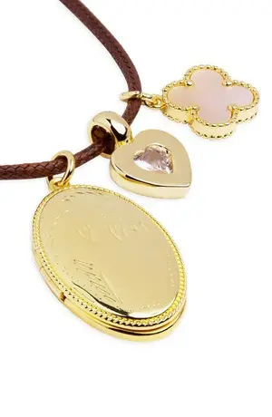 Argento Vivo Charm Locket Cord Necklace