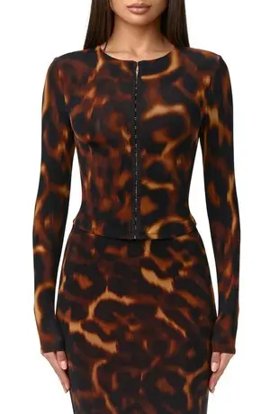Naked Wardrobe Printed Long Sleeve Cardigan
