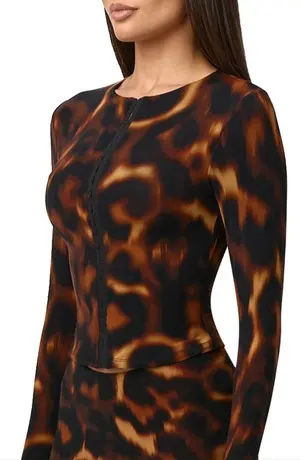 Naked Wardrobe Printed Long Sleeve Cardigan