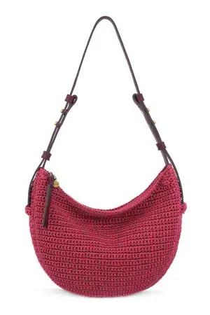 THE SAK Tess Shoulder Bag Hand Crochet - Black Cherry Static