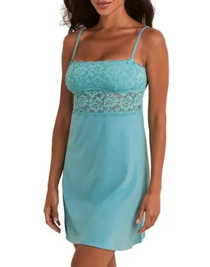 ADORE ME Knit Slip With Lace - Medium Blue