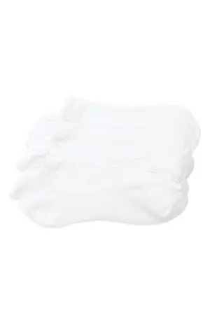 Nordstrom Everyday Tab Quarter Socks 3 Pack - White