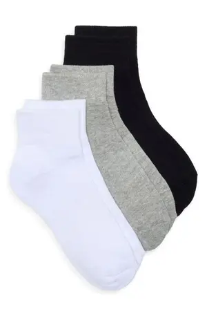 Nordstrom Everyday Quarter Socks Pack Of 3 - White Multi