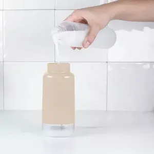 OU Durable Refillable Kitchen Bathroom Soap Dispenser Organizer With Pump - Beige