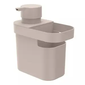 OU Durable Kitchen Soap Dispenser Organizer With Sponge And Dish Brush Holder - Beige