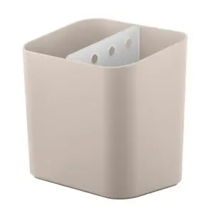 OU Durable Scratch Resistant Nonslip Utensil Holder With Removable Divider - Beige