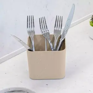 OU Durable Scratch Resistant Nonslip Utensil Holder With Removable Divider - Beige