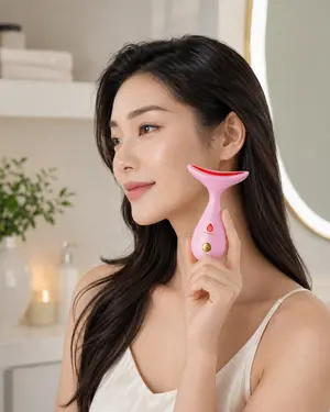 PURSONIC Led Light Therapy Neck & Face Sculpting Wand - Pink